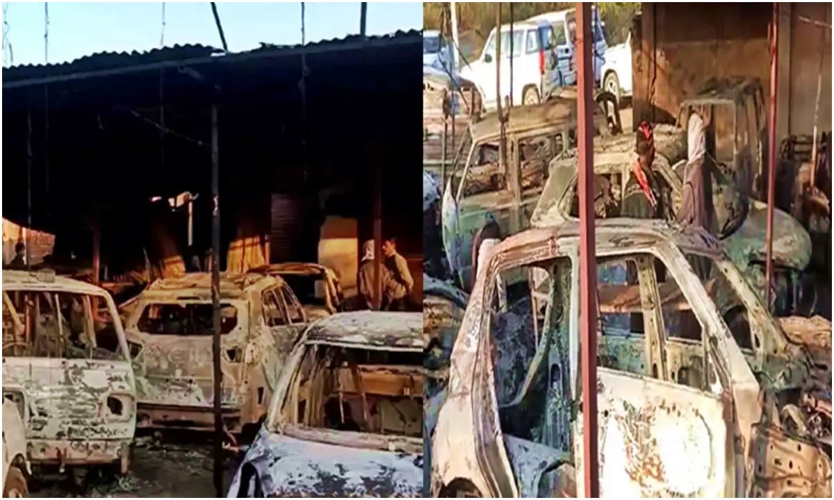 कांग्रेस नेता की दुकान में आग, 15 चौपहिया वाहन जलकर खाक, सामने आई इस ...